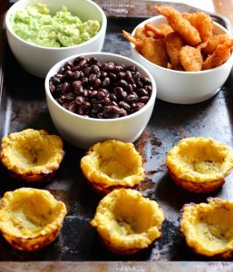 Ripe Plantain Baskets with Avocado, Beans and Shrimp - My Colombian Recipes